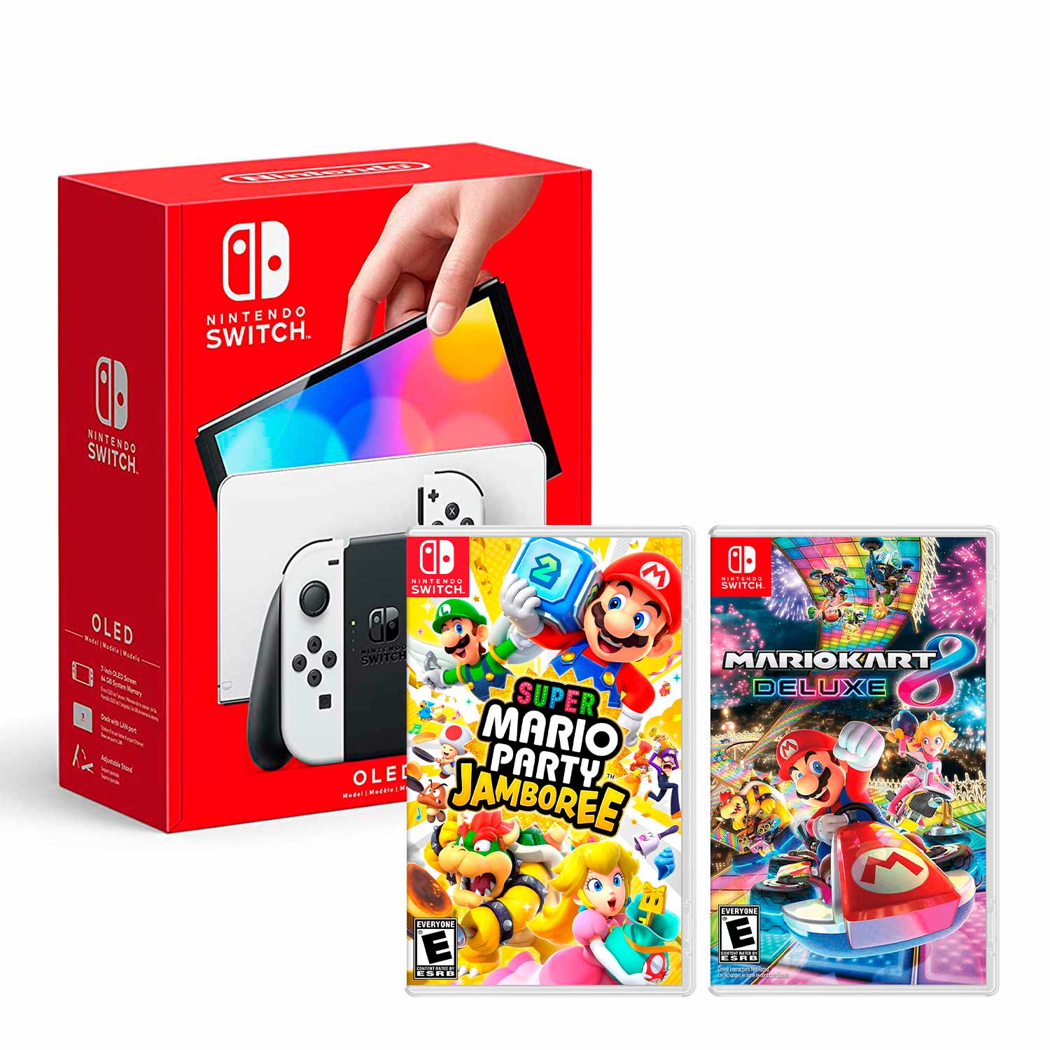 Nintendo Switch Oled Blanco + Juegos | Diversión - Real Plaza