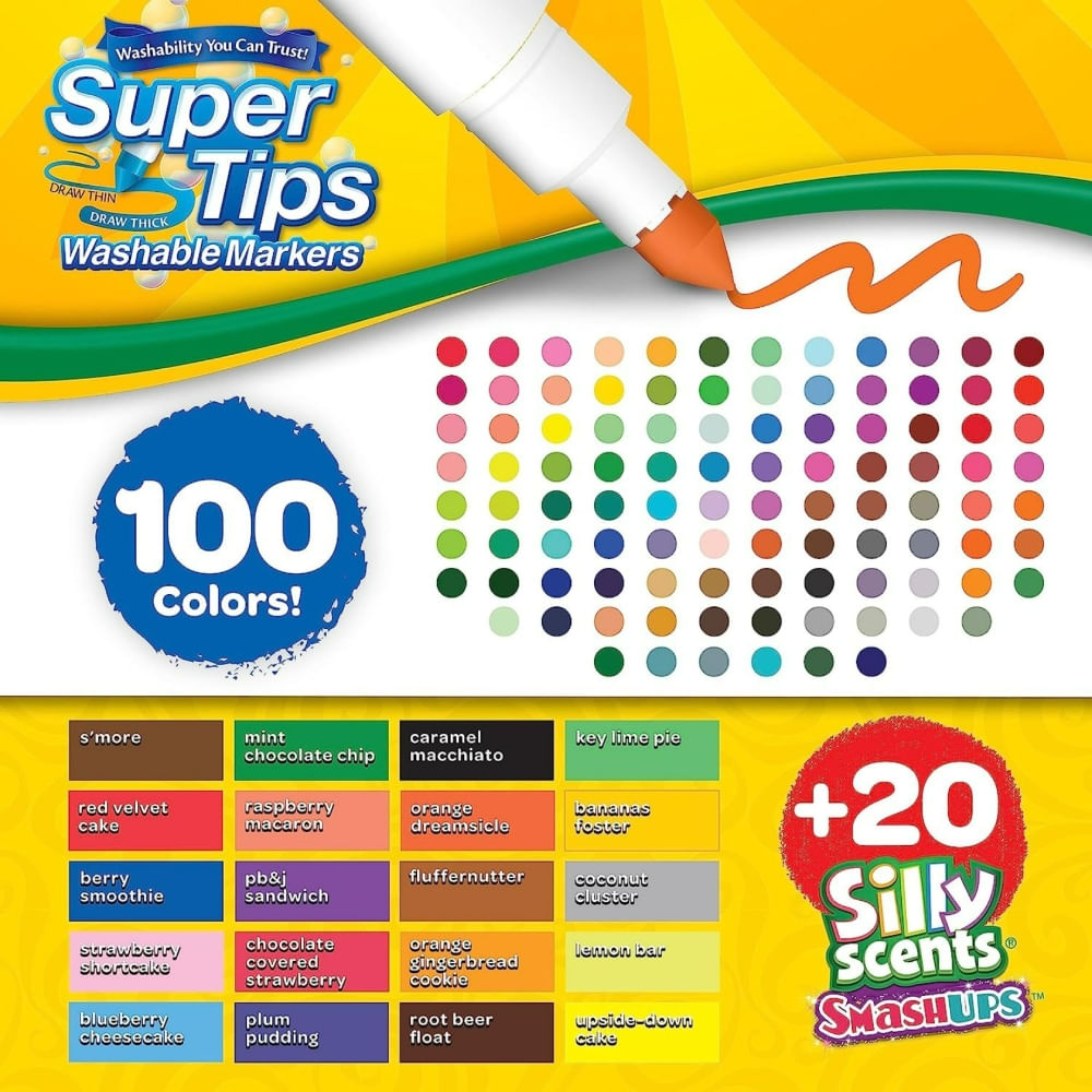 Crayola Supertips 120 Plumones Lavables - | RealPlaza.com - Real Plaza
