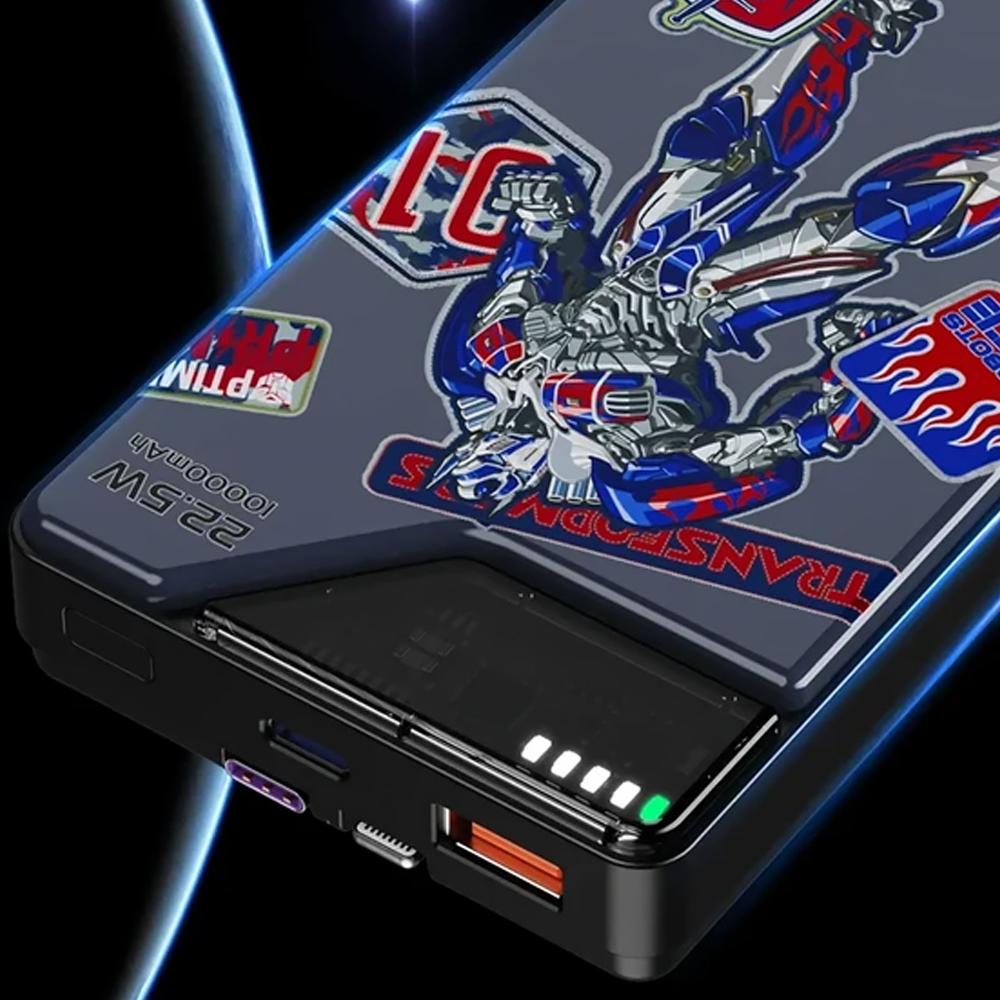 Power Bank 10000mAh TRANSFORMERS TF-D10 Gris | Carga rápida - Real Plaza