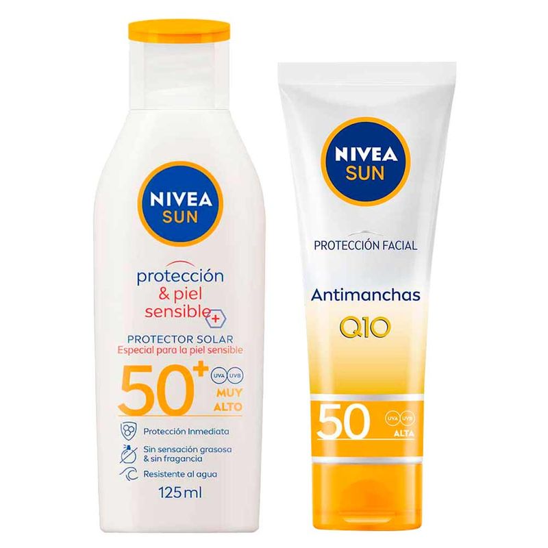 Pack NIVEA Bloqueador Sun Babies & Kids Piel Sensible FPS50 125ml ...