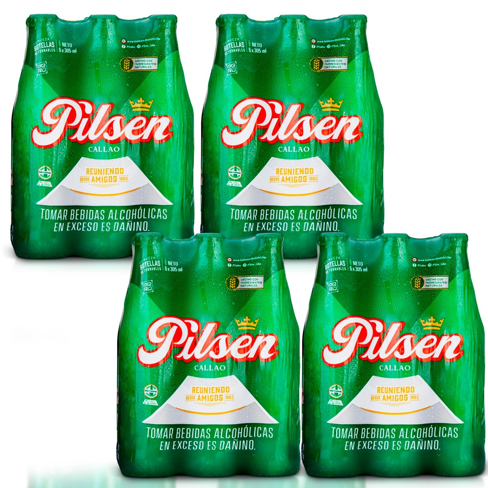 Pack Cerveza PILSEN Callao Botella 305ml Paquete 6un x4 - Real Plaza