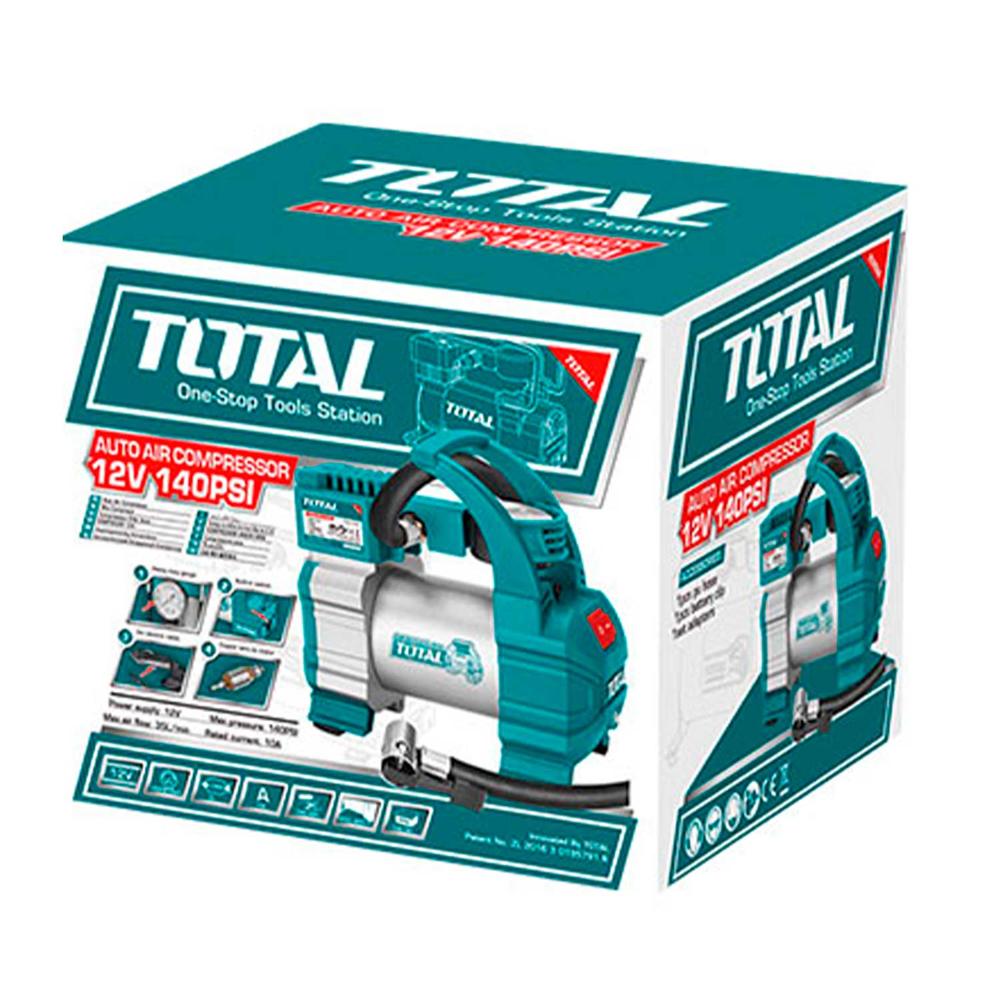 Compresor De Aire Total Auto Llanta 12v 140psi - Ttac1406 - Real Plaza