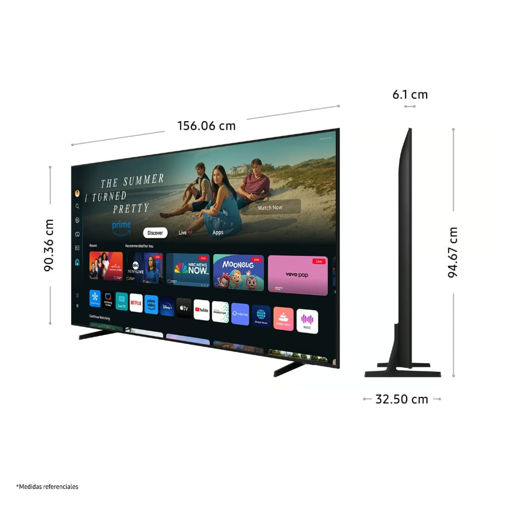 Smart TV SAMSUNG 70" Crystal UHD 4K 70DU7000 - Real Plaza