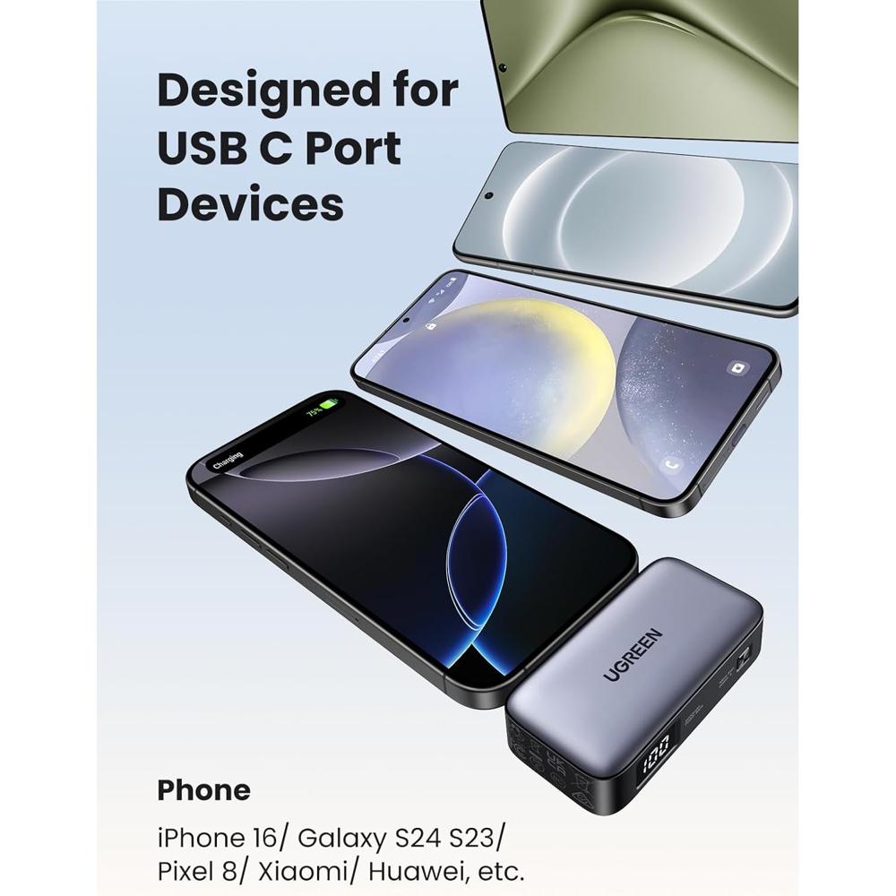 Ugreen Power Bank 5000mAh USB-C Pantalla LED QC 22.5W PB503 - 35338 ...