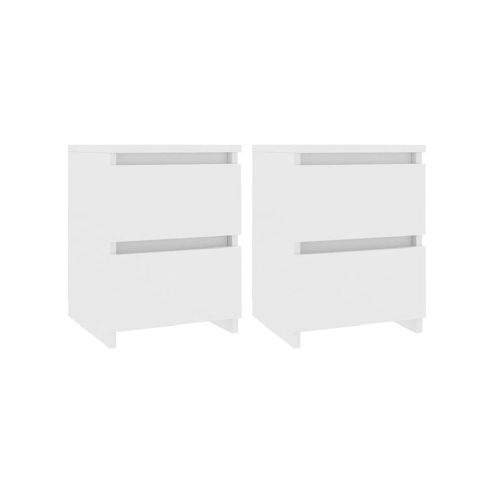 Velador E-concept Sofi 2 cajones - Blanco - Real Plaza