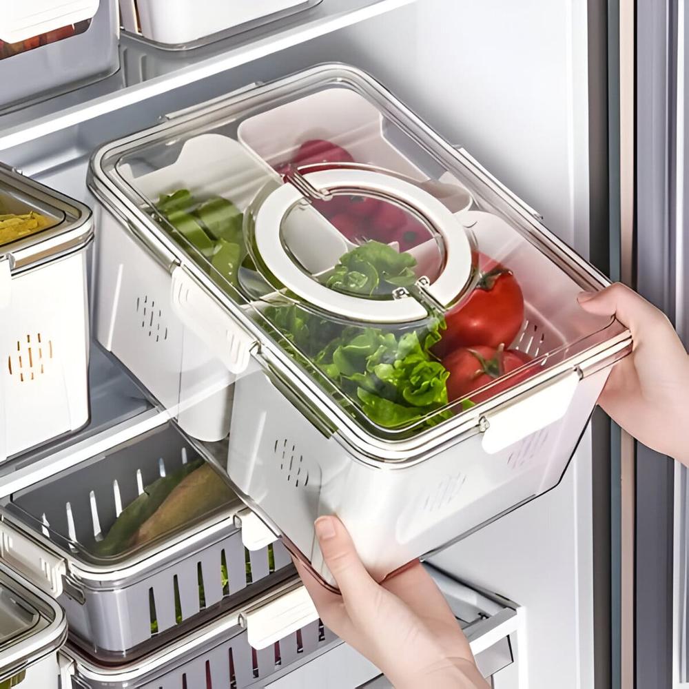 Táper Hermético De 4 Divisiones Removibles Blanco 47BL01 - Real Plaza