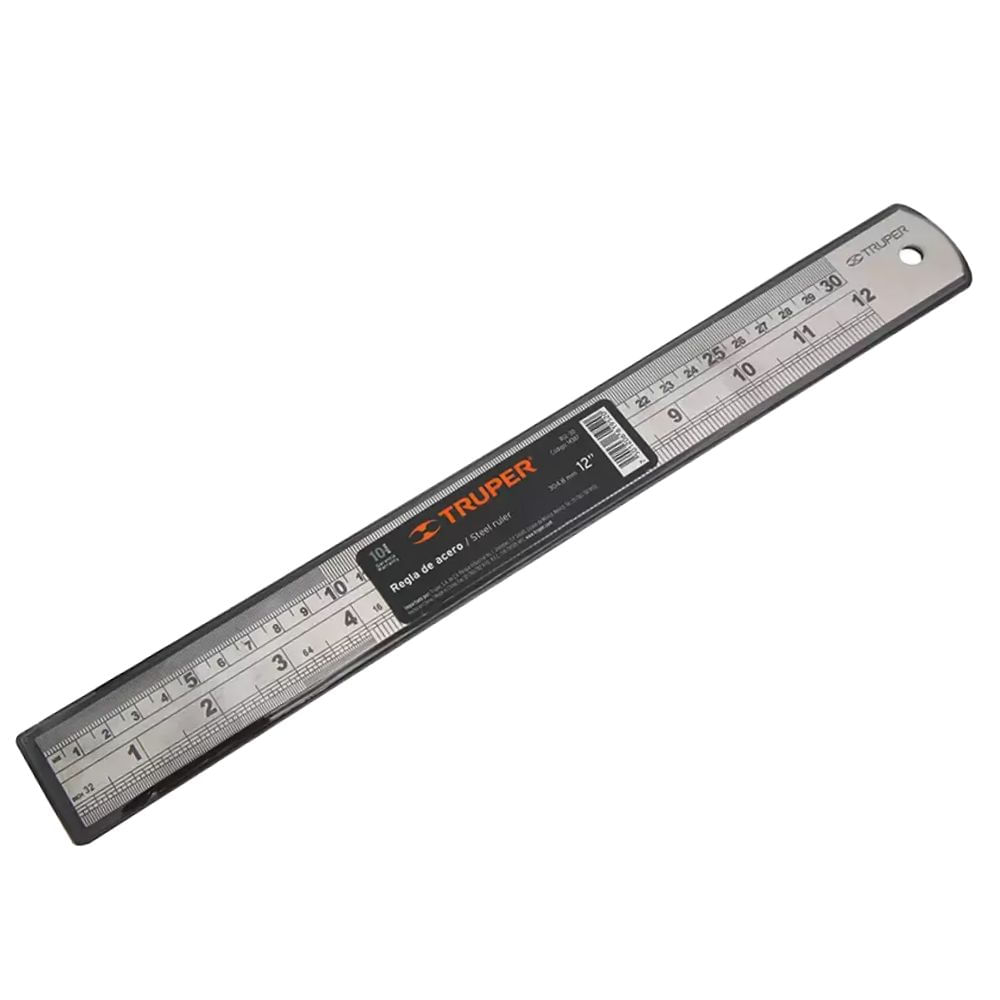 Regla de metal acero inoxidable 30cm Truper - Real Plaza