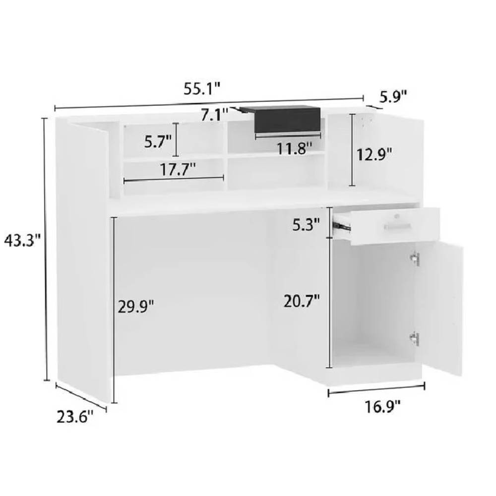 ESCRITORIO NACION MUEBLES COUNTER PARA OFICINA RICHI COLOR BLANCO ...