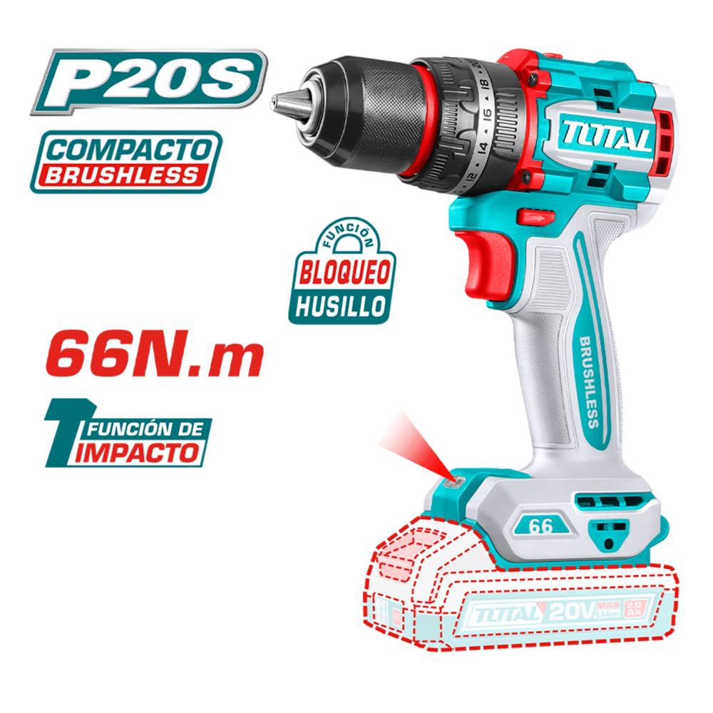 Combo Taladro Percutor 66nm + Atornillador de impacto 285nm Total ...