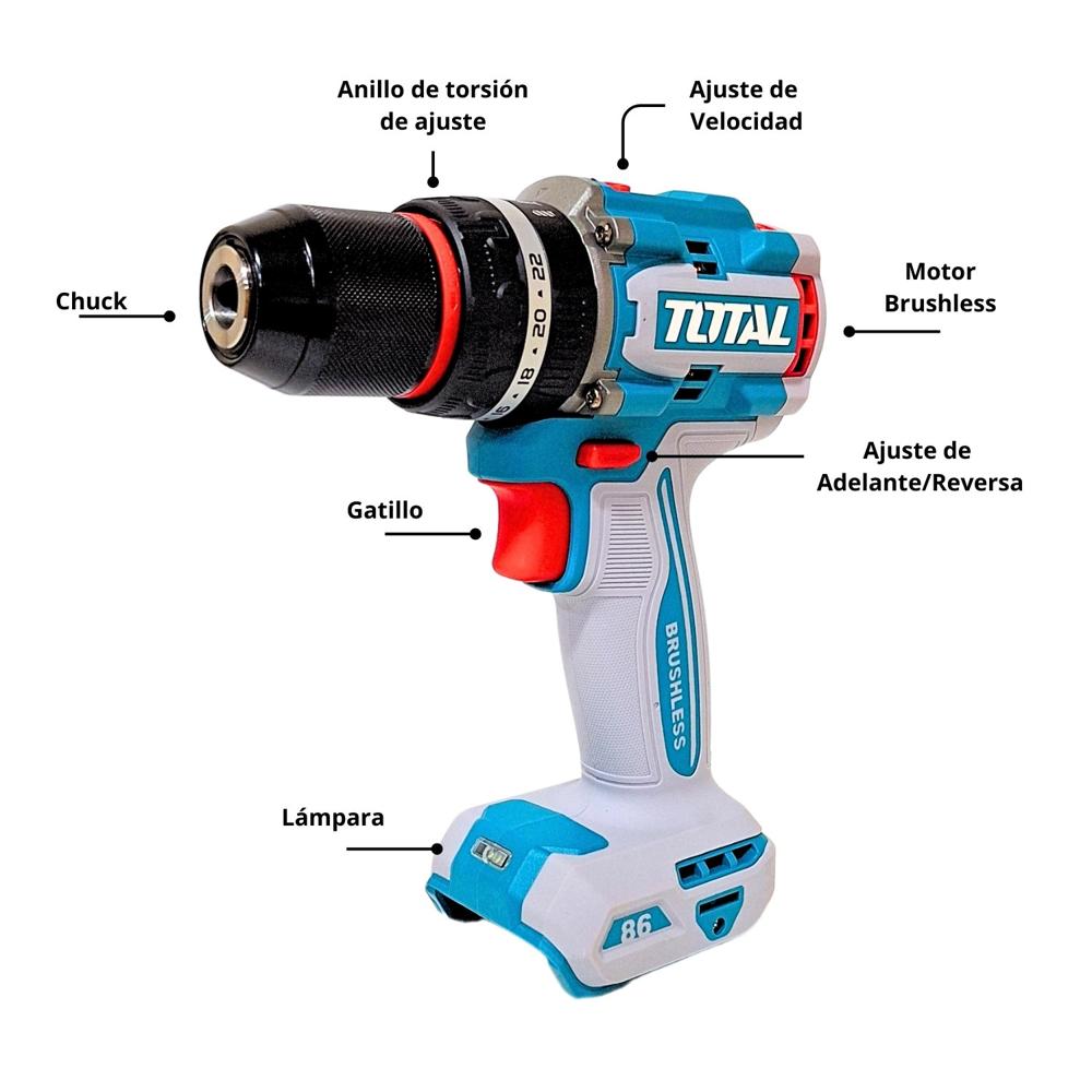 Taladro Percutor 86nm Industrial Total TIDLI20868 - Real Plaza