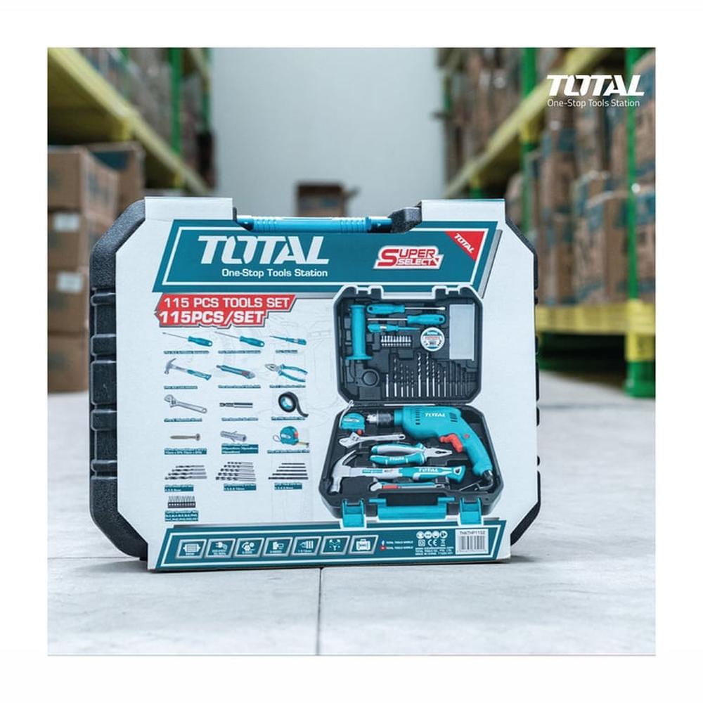 Taladro Percutor PRO 680W set manuales 115pzs THKTHP1152 - Real Plaza