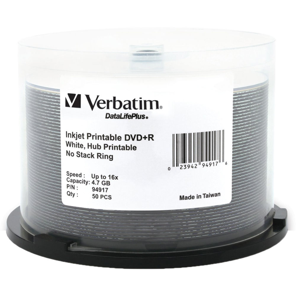 Verbatim DVD+R DataLifePlus Inkjet/Hub Printable 50 Discos Grabables 4 ...