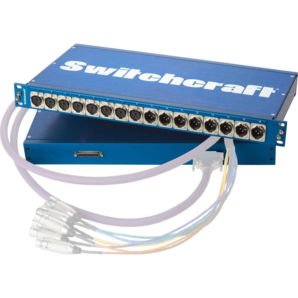 Switchcraft PT8FX8MX2DB25: Patchbay Rackmount de 8 Canales XLR para Audio Analógico y AES/EBU, I ...