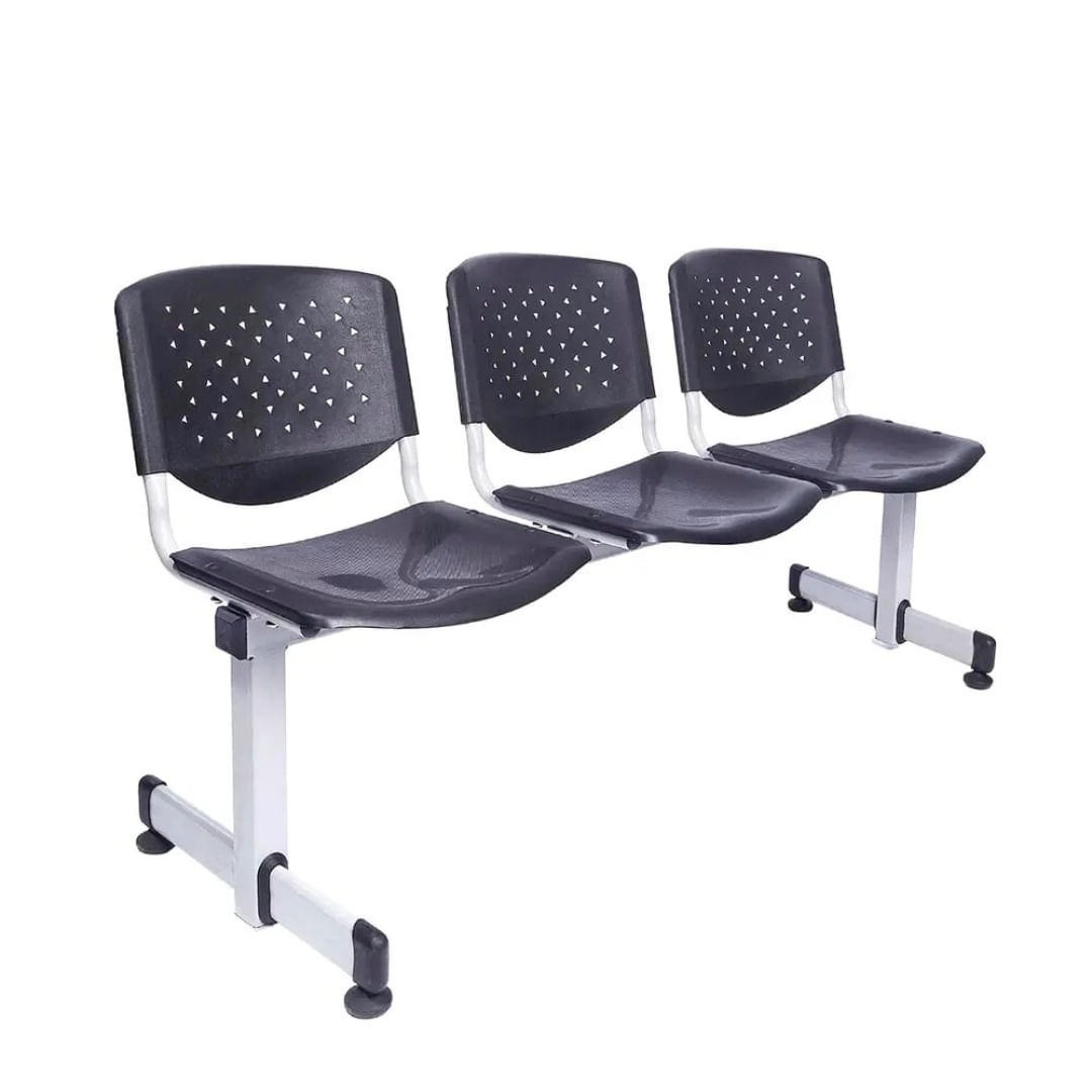 Butaca de Espera - Tandem Prisma 3 Asientos Color Negro Ofideas - Real ...