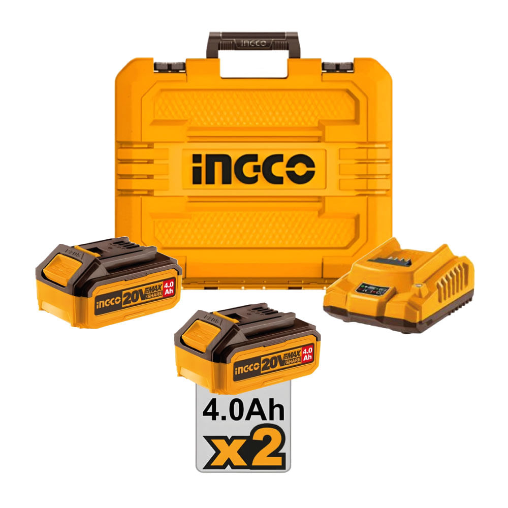 Taladro Percutor Brushless Chuck Metálico Ingco 20V 96NM + Baterías + Accesorios CIDLI20968 ...