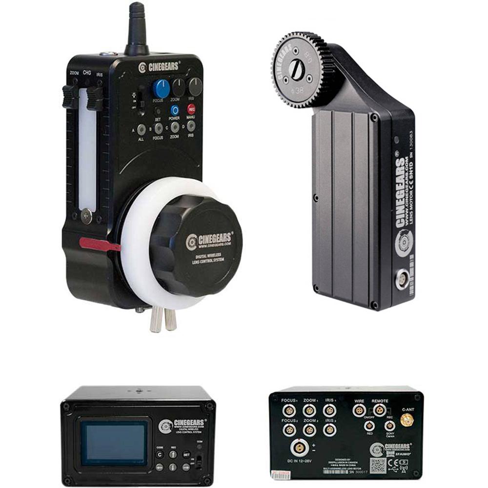 CINEGEARS Kit de Enfoque Follow Focus Inalámbrico Multi-Eje con Controlador Inalámbrico, Motores ...