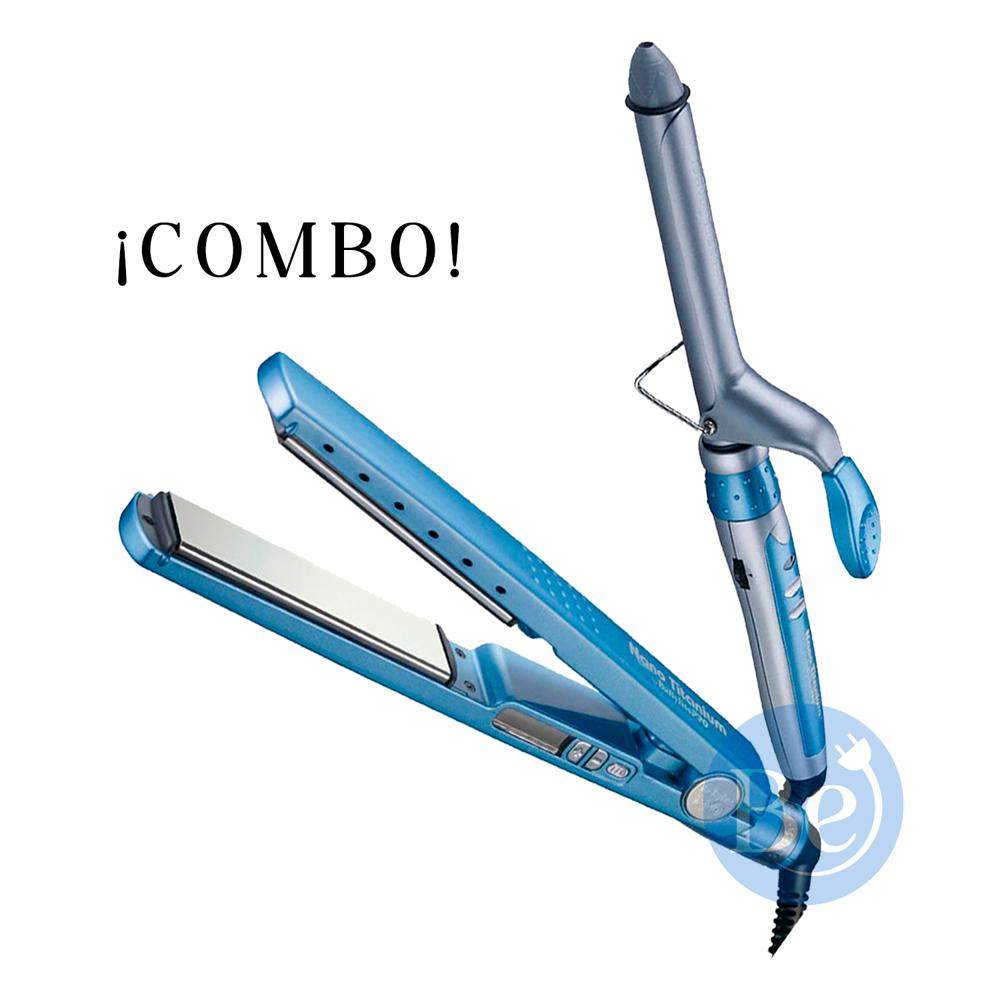 Combo BabylissPRO Alisadora Nano Titanium BNT4091TPE y Rizador Nano ...