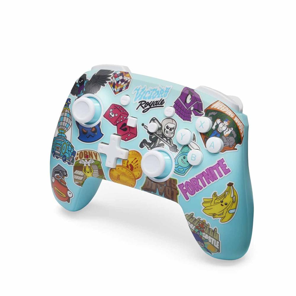 Mando Pro PowerA Wireless Nintendo Switch Fortnite Sticker Mania - Real ...