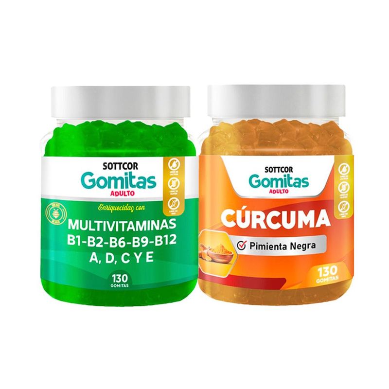Gomitas Adulto Multivitaminas + Gomitas Curcuma Adulto - Real Plaza