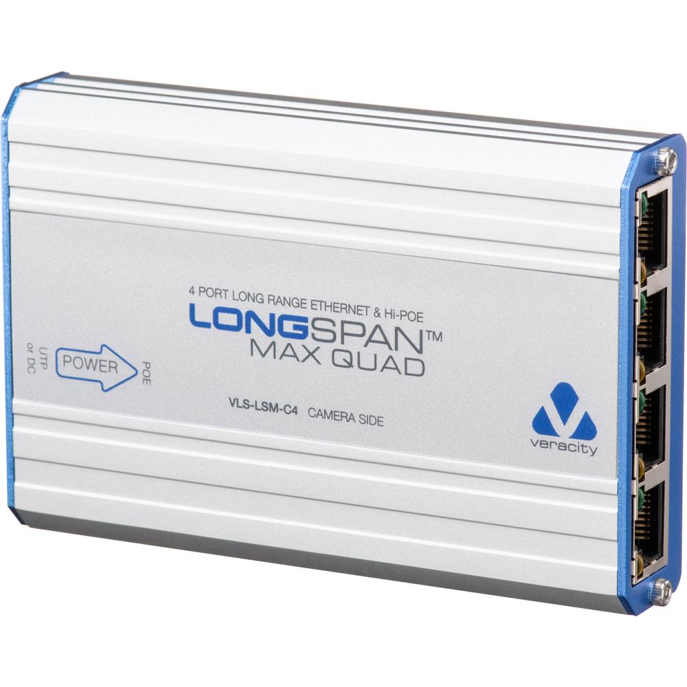 Veracity LONGSPAN Max Quad Camera 8-Port PoE+ / PoE Extensor - 4 ...