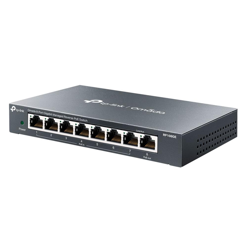 TP-LINK RP108GE Switch PoE Reverso 8 Puertos Gigabit Omada - Real Plaza