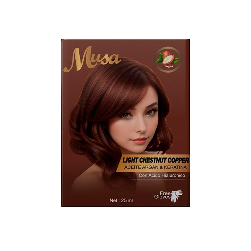 Shampoo Tinte Castaño Claro 5C 25mlx10 en Sachets Musa - Real Plaza