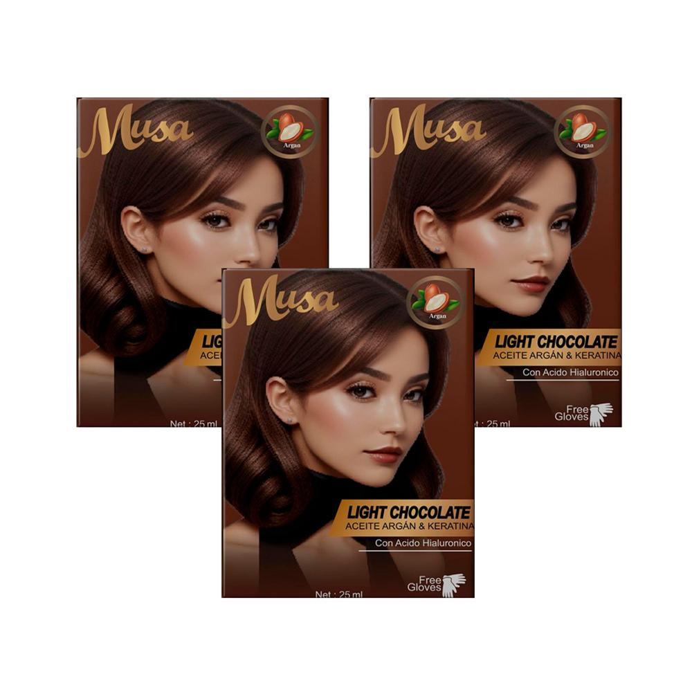 Shampoo Tinte Chocolate Claro 5B 25mlx10 en Sachets Musa 3 und - Real Plaza