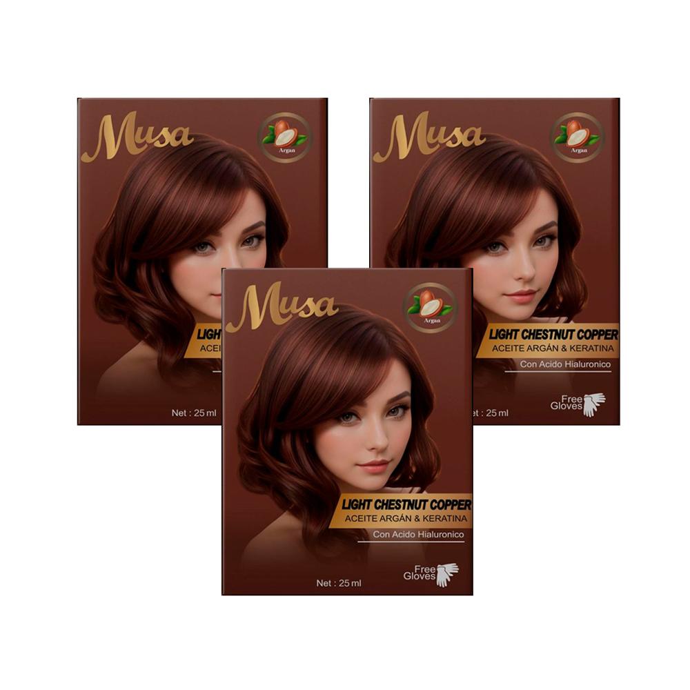 Shampoo Tinte Castaño Claro 5C 25mlx10 en Sachets Musa 3 und - Real Plaza