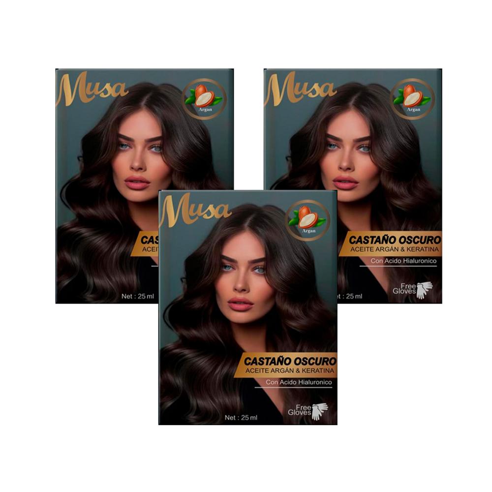 Shampoo Tinte Castaño Oscuro 2C 25mlx10 en Sachets Musa 3 und - Real Plaza