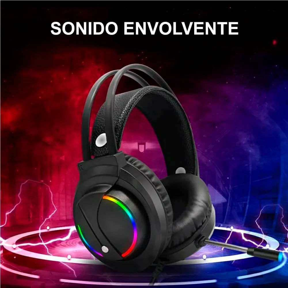 Combo Audífonos Gamer D5000 PRO Luces RGB + Mouse Inalámbrico ...