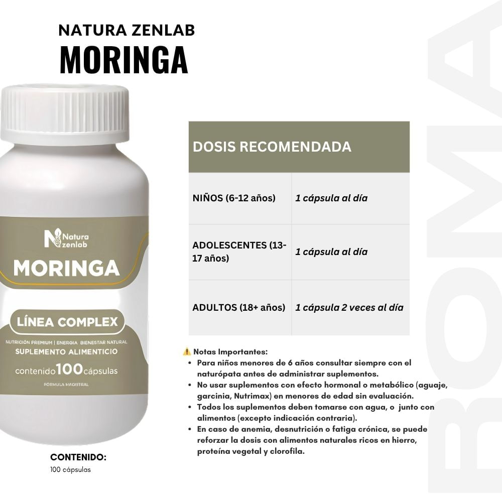 PACK 3 MORINGA COMPLEX 900MG ZENLAB - Real Plaza