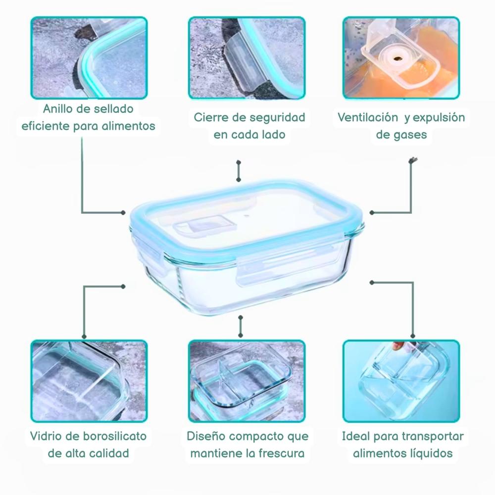Taper de Vidrio Hermético con Divisiones, Set 3 Unidades - Real Plaza