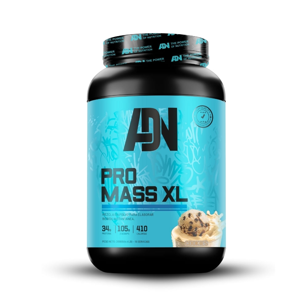 Mass Gainer Adn Pro Mass Xl 2 Kg Cookies + Shaker - Real Plaza