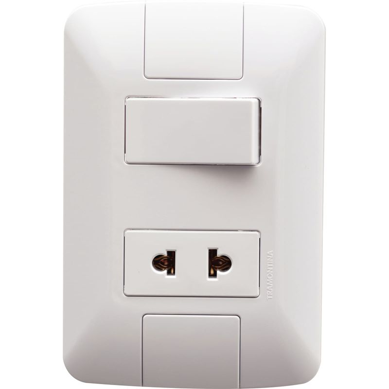 Conjunto 4x2 con 1 Interruptor Sencillo 10 A 250 V y 1 Tomacorriente - Real Plaza