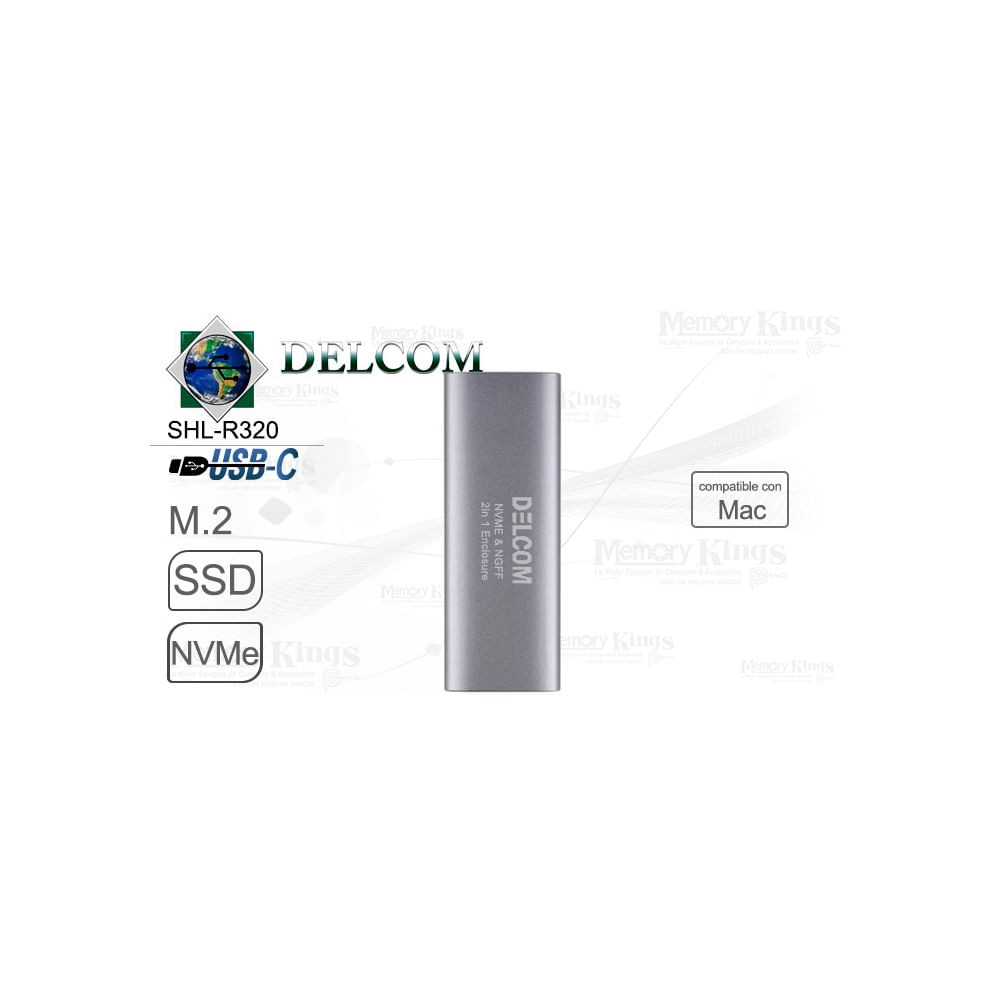 Caja Externa Usb-C Y Usb 3.0 Para Ssd Nvme M.2 Delcom, Alta Velocidad Y Compatible Con Múltiples ...