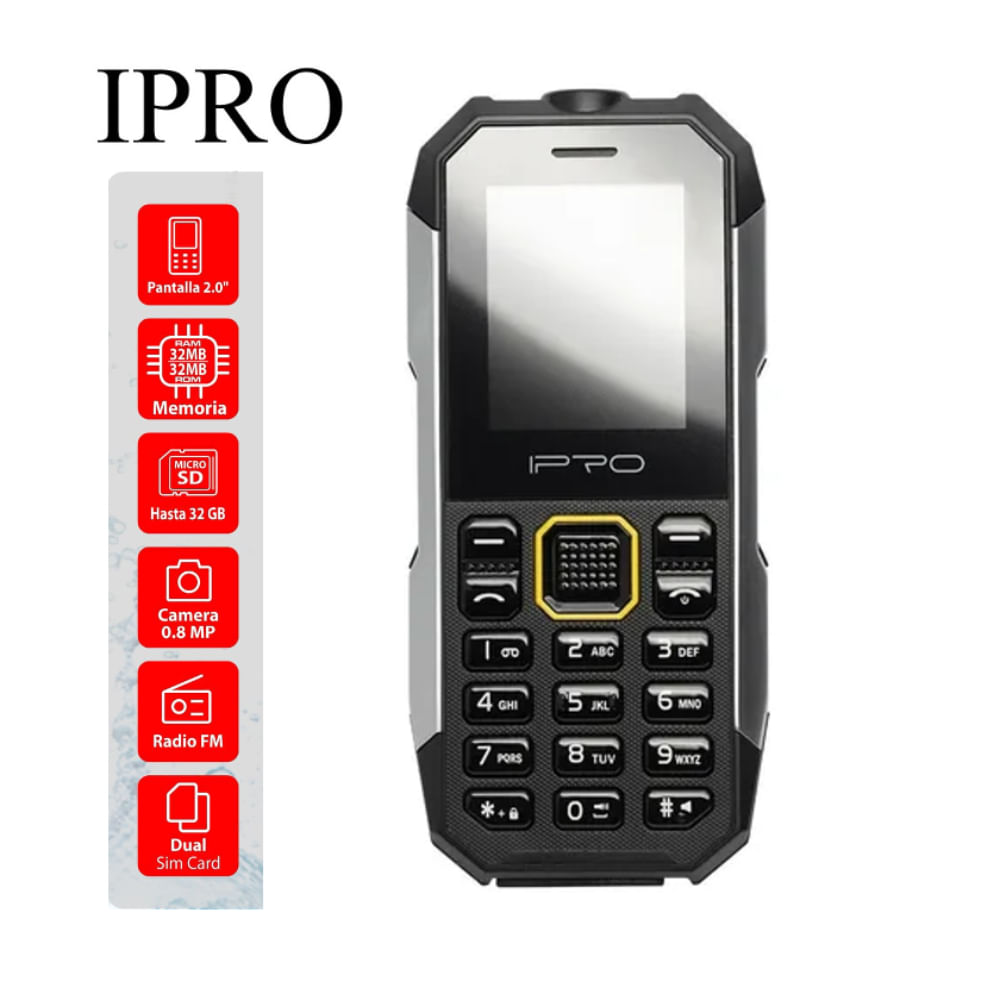 Celular Ipro SHARK II 2G Beteria 2500mAh,Radio FM Inalambrico - Real Plaza