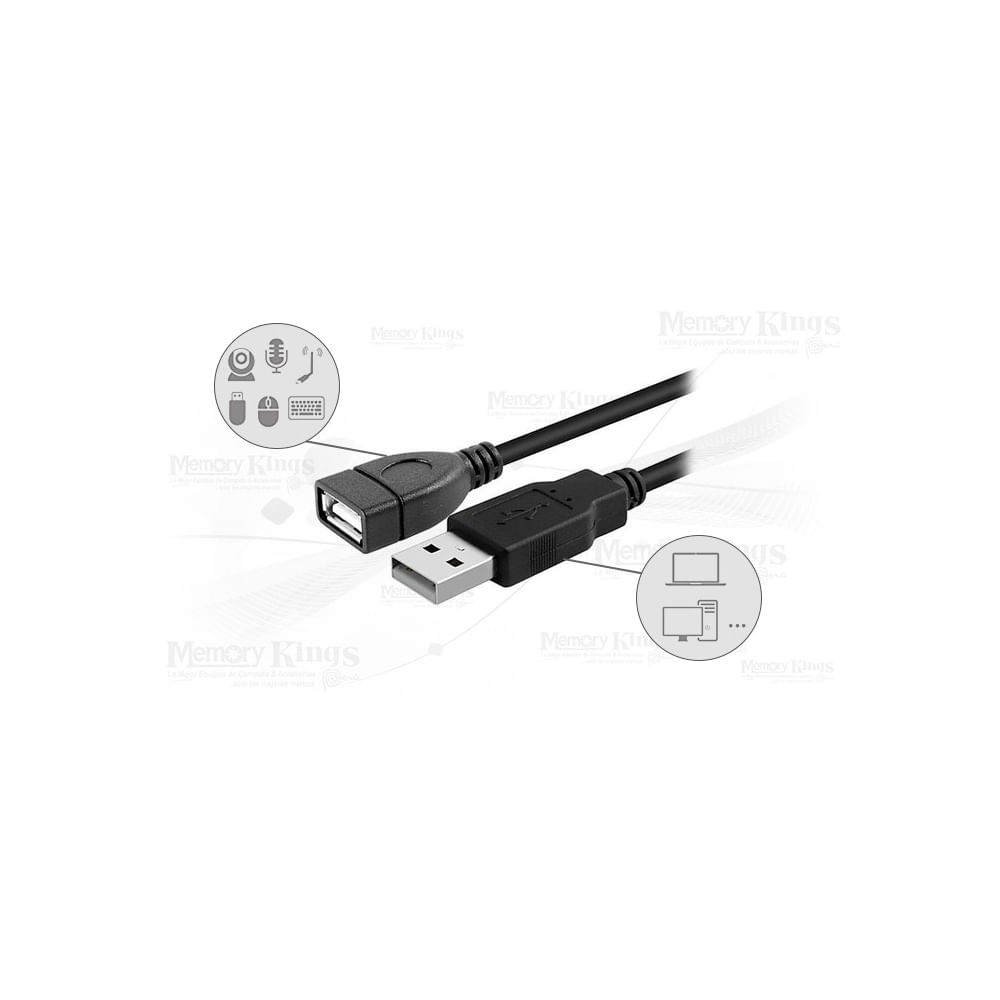 Cable Usb 2.0 De Extensión Delcom 1.8M Con Filtro Para Conexión Segura ...