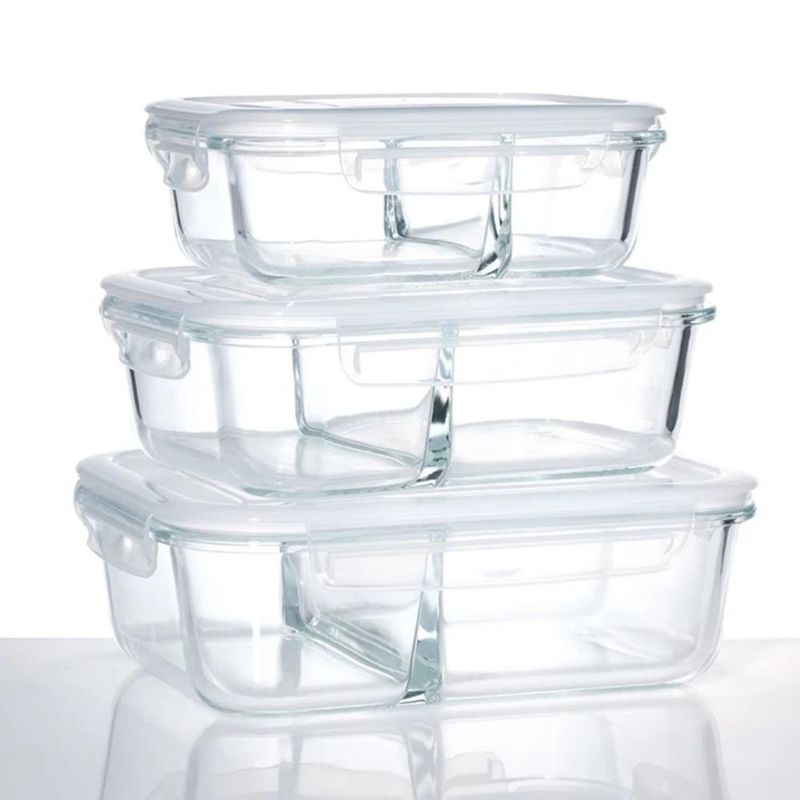 Taper de Vidrio Hermético con Divisiones 700ml - Real Plaza