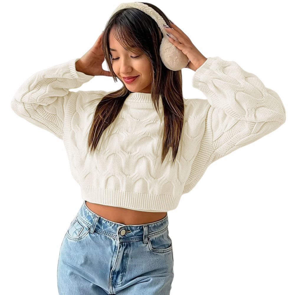 Chompa Mujer Hilo Clasico 359G-23 Color Perla - Real Plaza