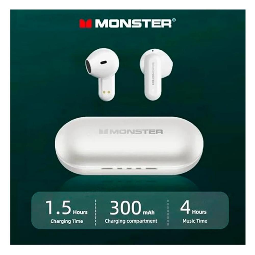 Audífonos Bluetooth Gamer Monster XKT25 Blanco - Real Plaza