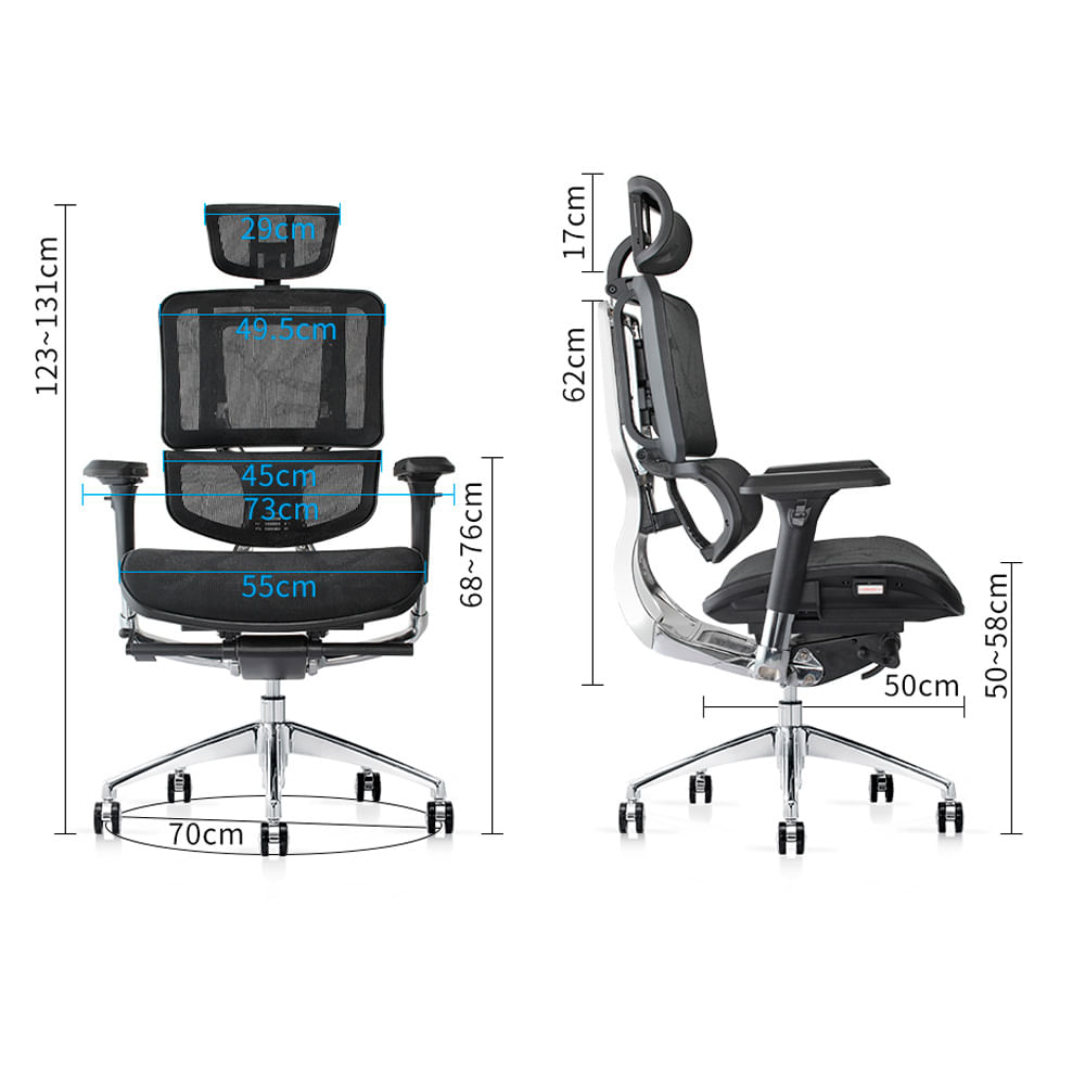 Silla Ergonómica Reclinable Slider Madrid Brazo 4D. Negro Ofideas ...