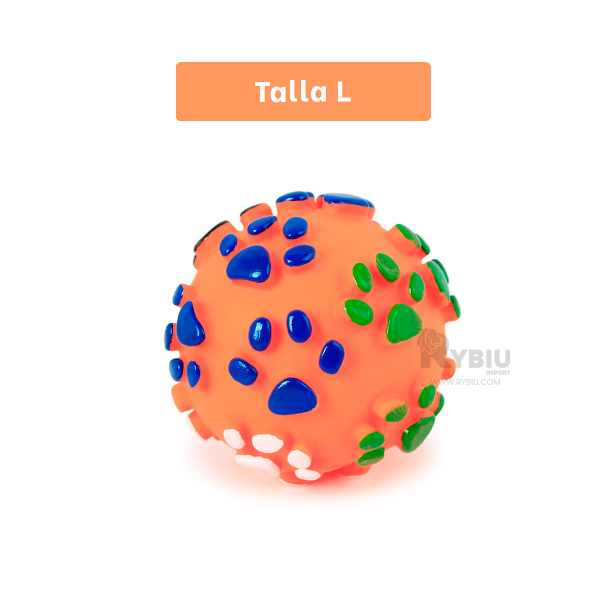 Pelota para Jugar Pet en Color Naranja Y+Stickers - Real Plaza