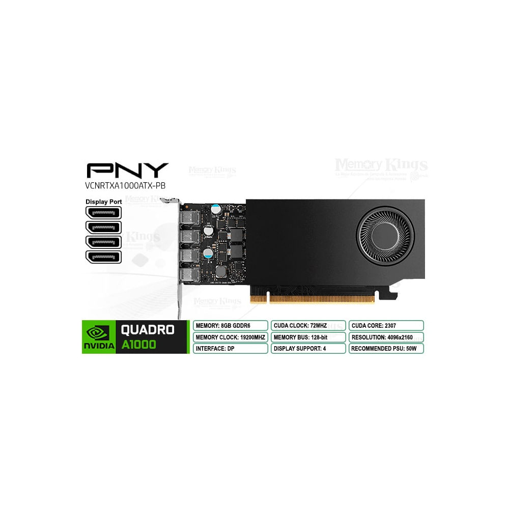 Tarjeta Gráfica NVIDIA Quadro A1000 8GB | RealPlaza.com - Real Plaza