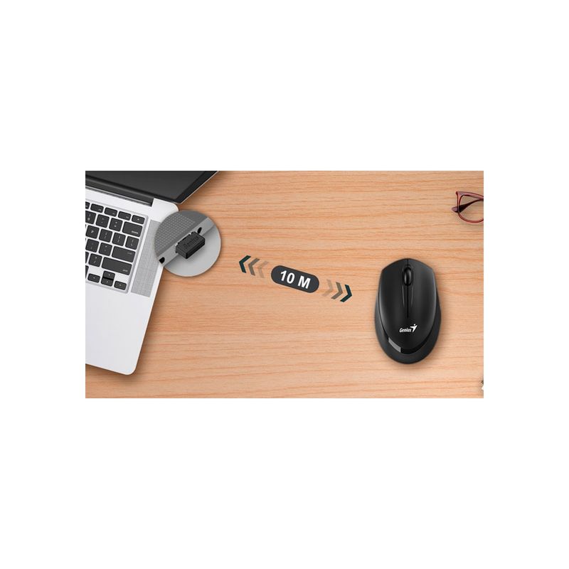 Mouse Inalámbrico Genius Nx-7009 Ergo Negro, Diseño Ergonómico Y Conex ...