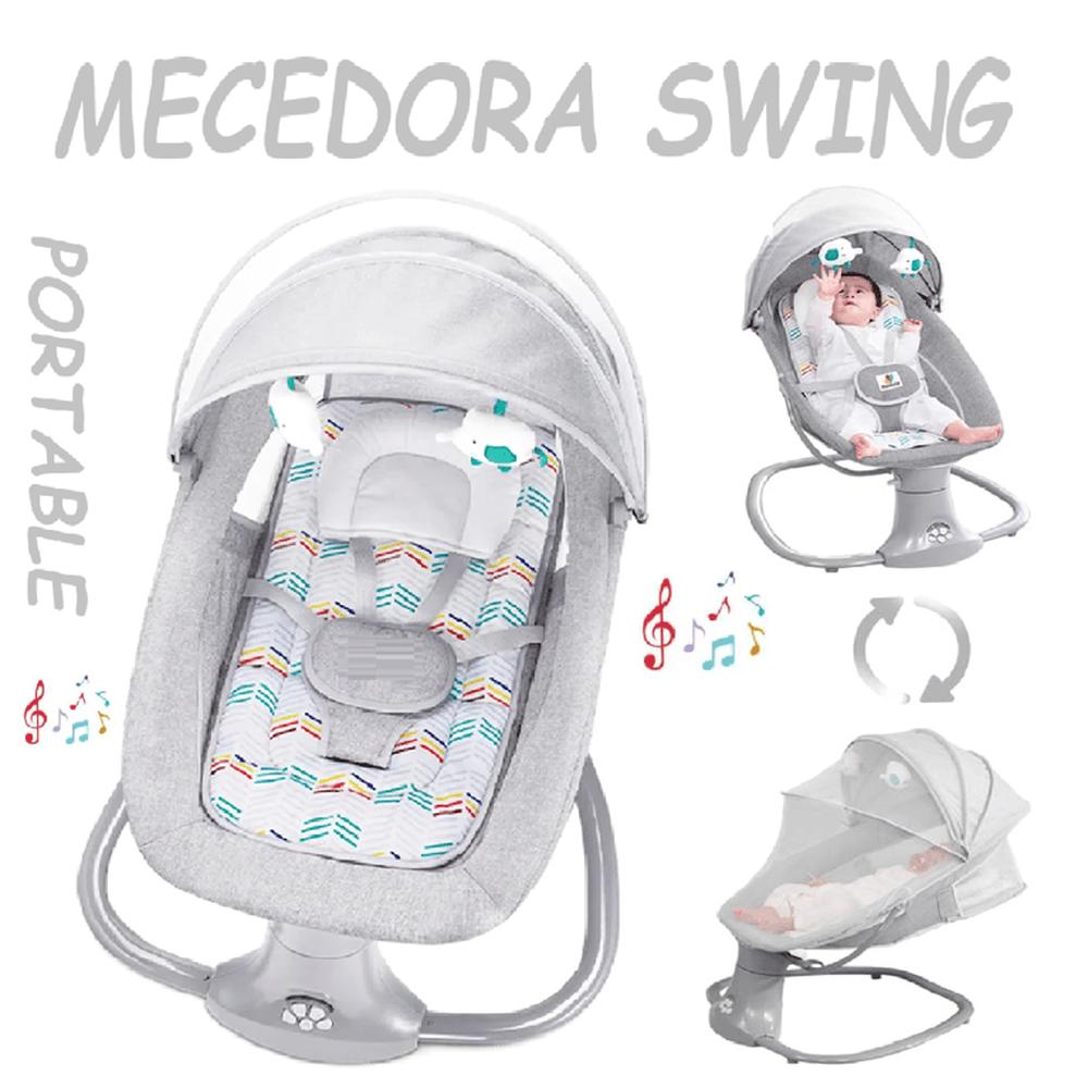 Silla Mecedora Portable Electrico Swing Musical- GrisC - Real Plaza
