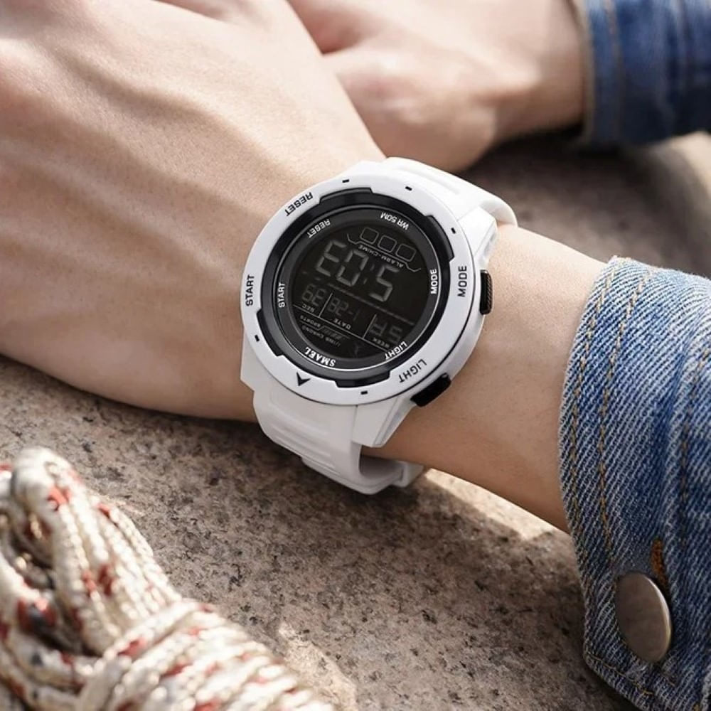 Reloj Deportivo SMAEL 8105 Digital Blanco | RealPlaza.com - Real Plaza