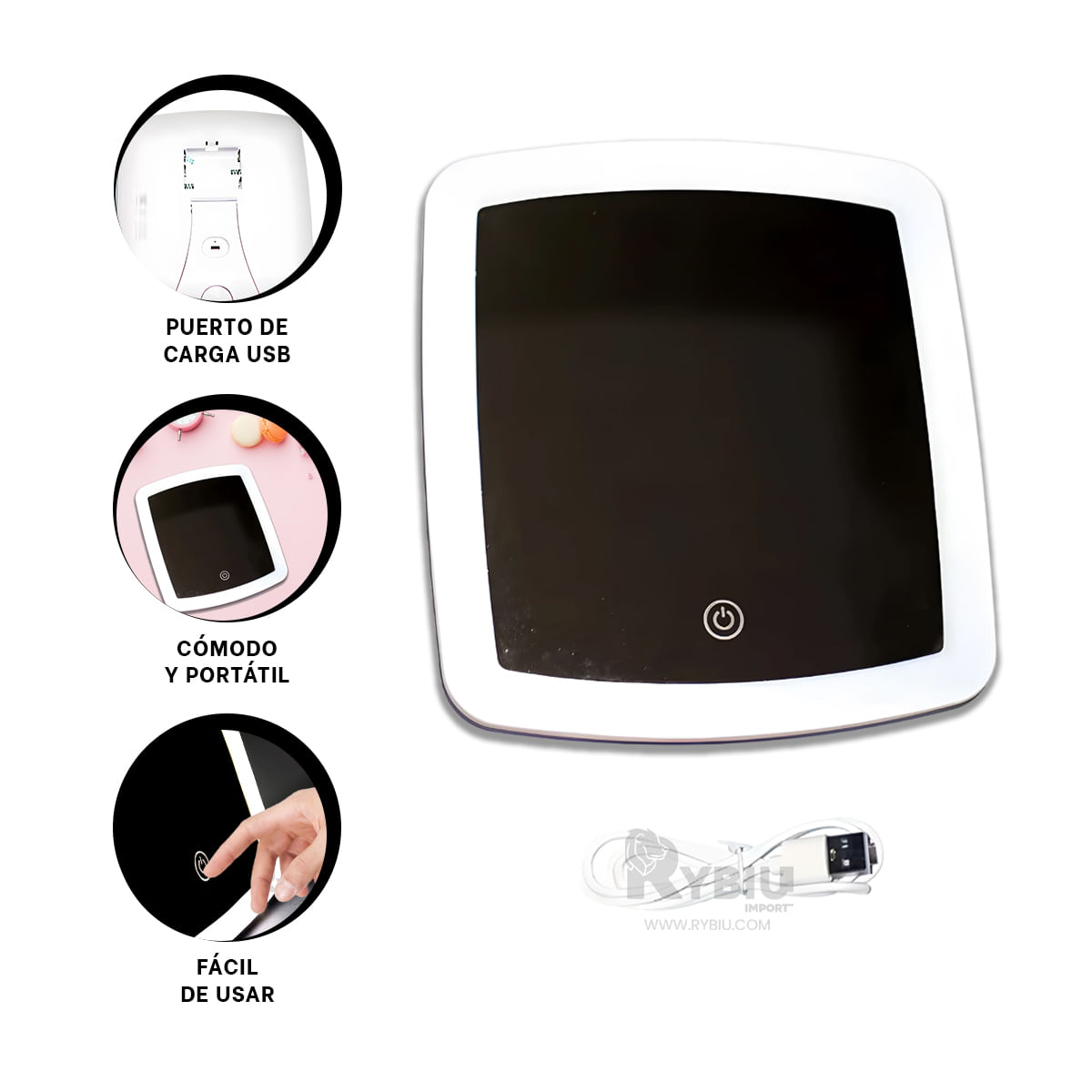 Espejo Diseño Led Tactil Tono Blanco Y+Papel | RealPlaza.com - Real Plaza