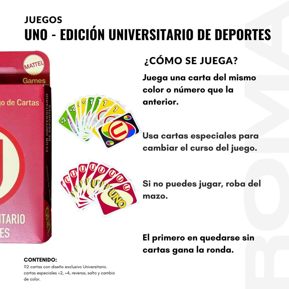 PACK 2 UNO – EDICIÓN LA U V2 JUEGO DE CARTAS - Real Plaza