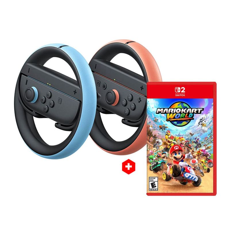 Combo: Timones Joy Con Wheel Para Nintendo Switch 2 + Juego de Mario ...