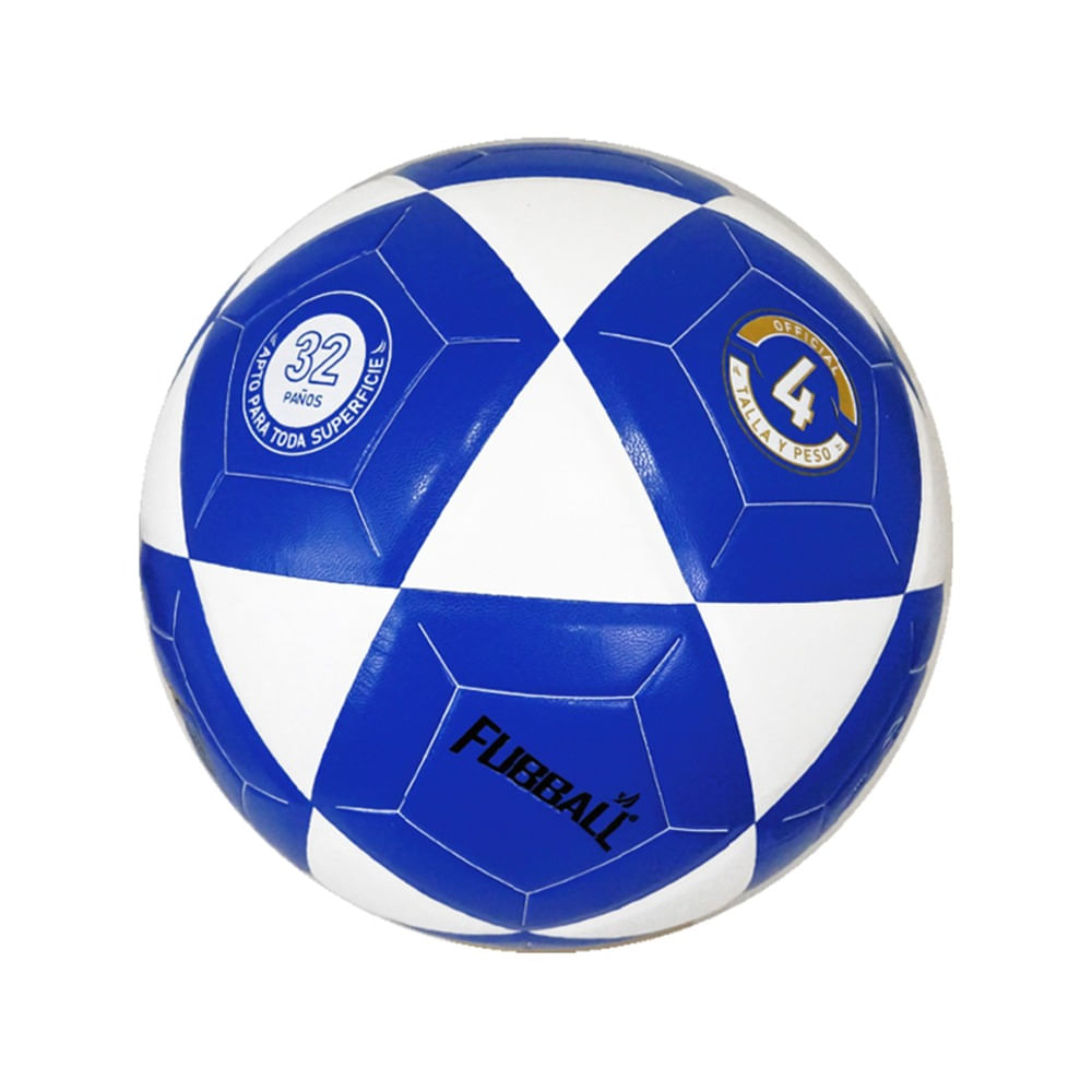 Pelota de Fútbol Fubball BF4BW Número 4 Color Azul y Blanco - Real Plaza